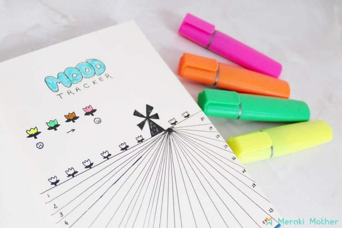 Bullet Journal Mood Tracker Layout to Track Your Emotions - Meraki Mother